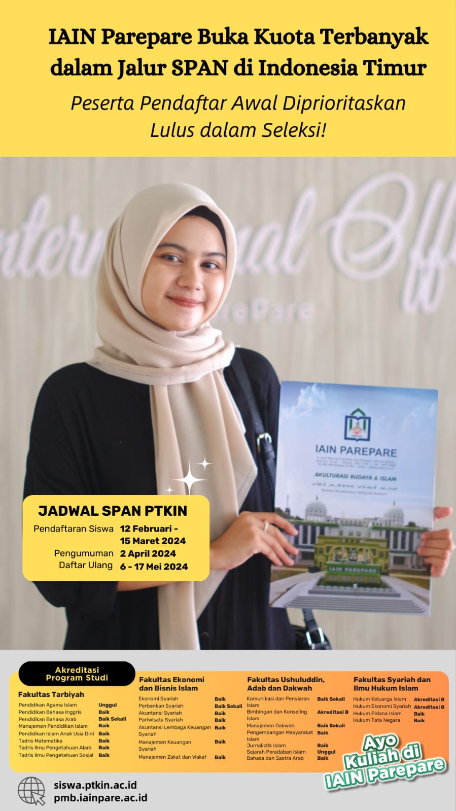 IAIN Parepare Buka Kuota Terbanyak dalam Jalur SPAN di Indonesia Timur: Peserta Pendaftar Awal ...